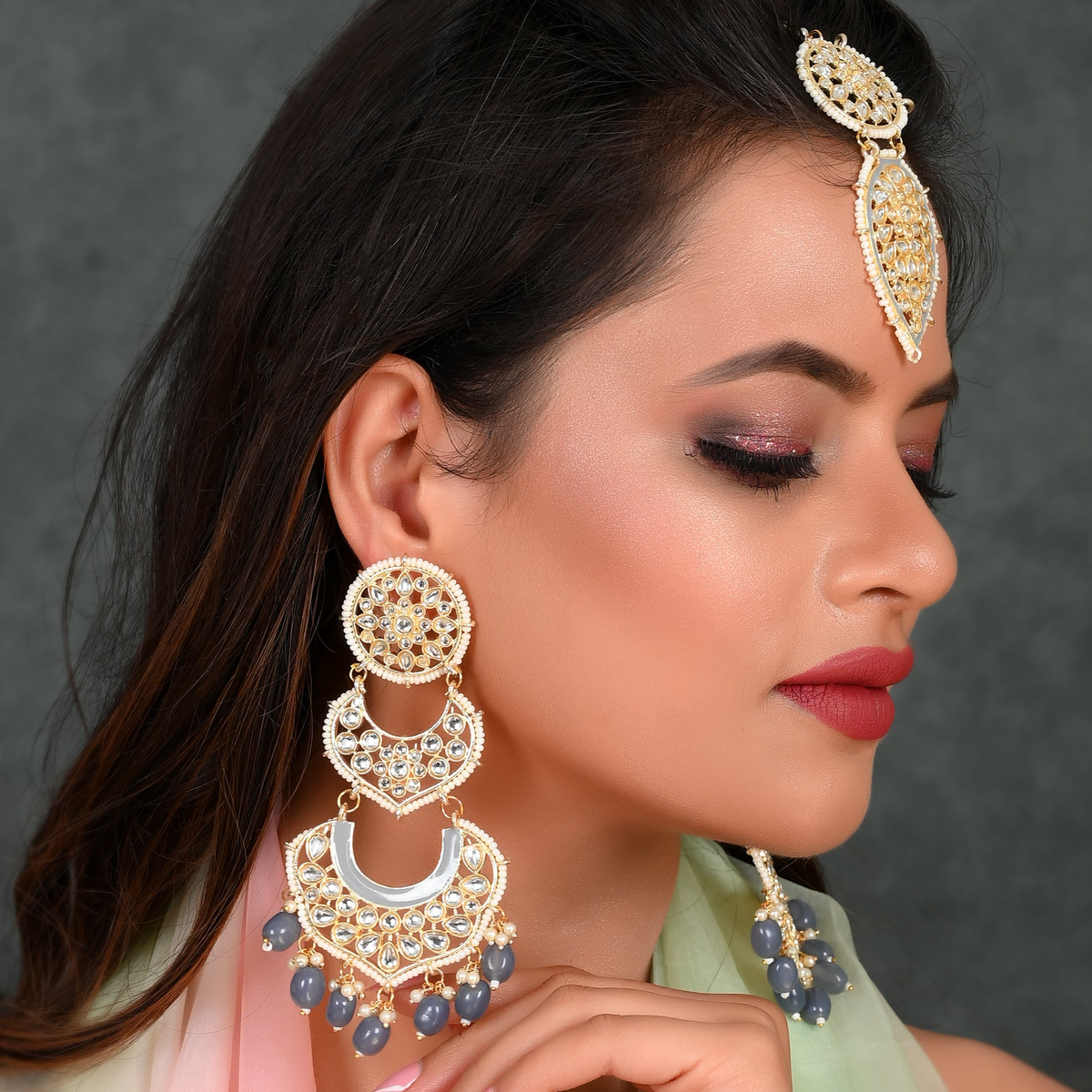 GREY AMBER EARRING SET – For Ya