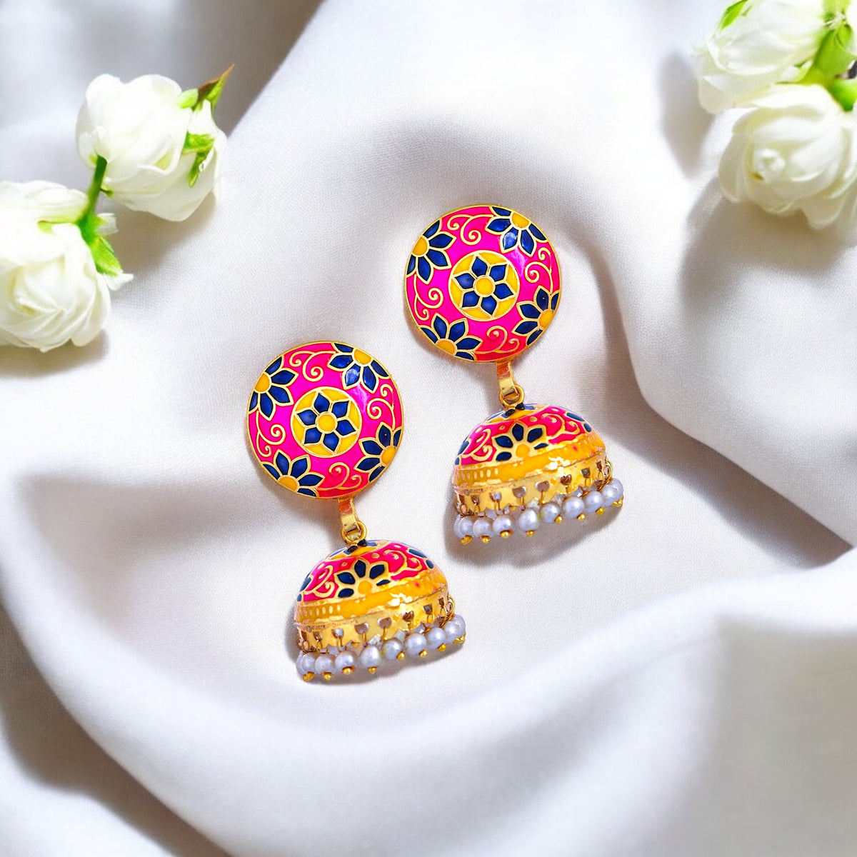 PINK LOLA JHUMKI – For Ya