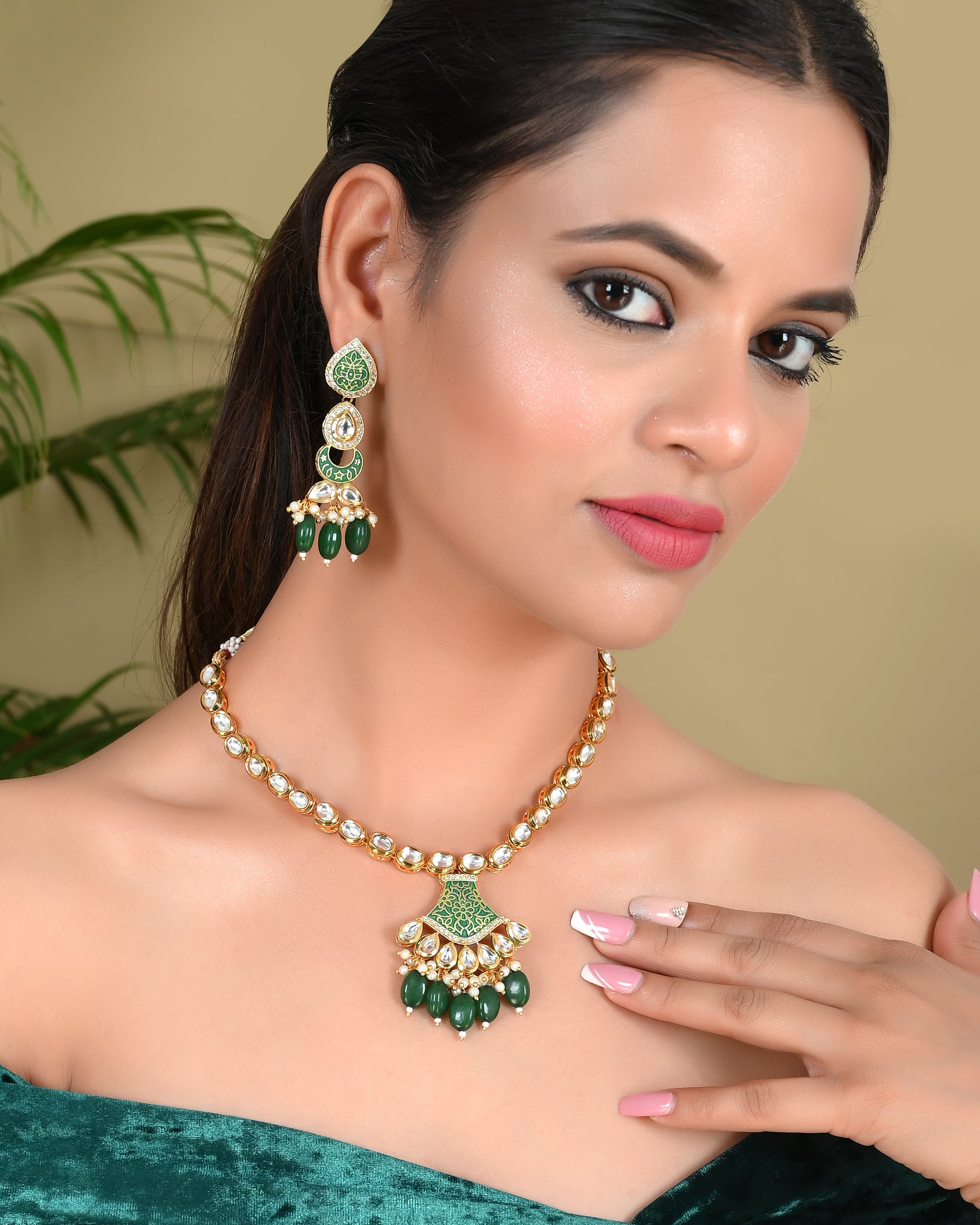 GREEN KUNDAN TUJI SET – For Ya